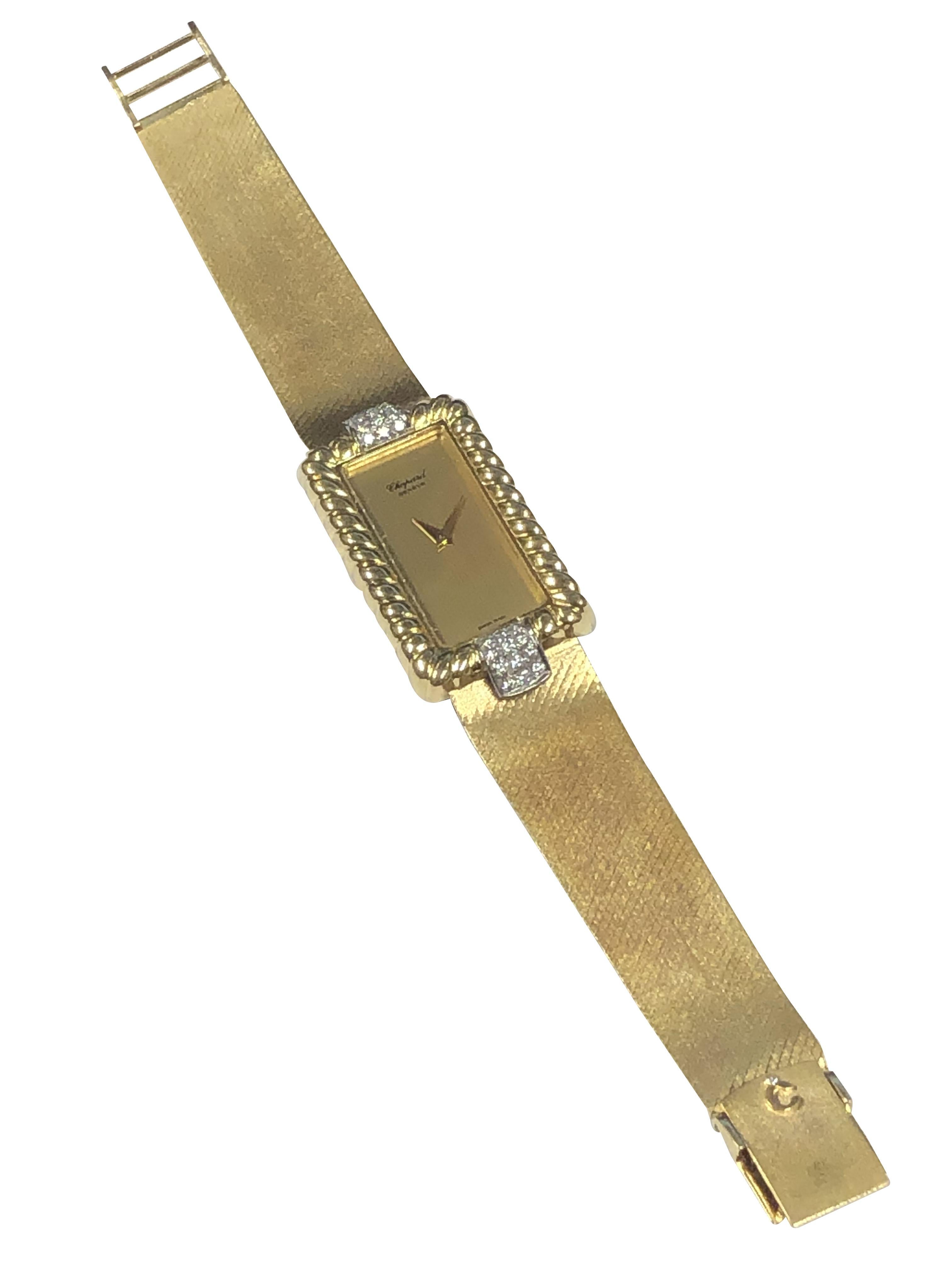 Chopard Vintage Yellow Gold and Diamond Bracelet Wrist Watch For Sale ...