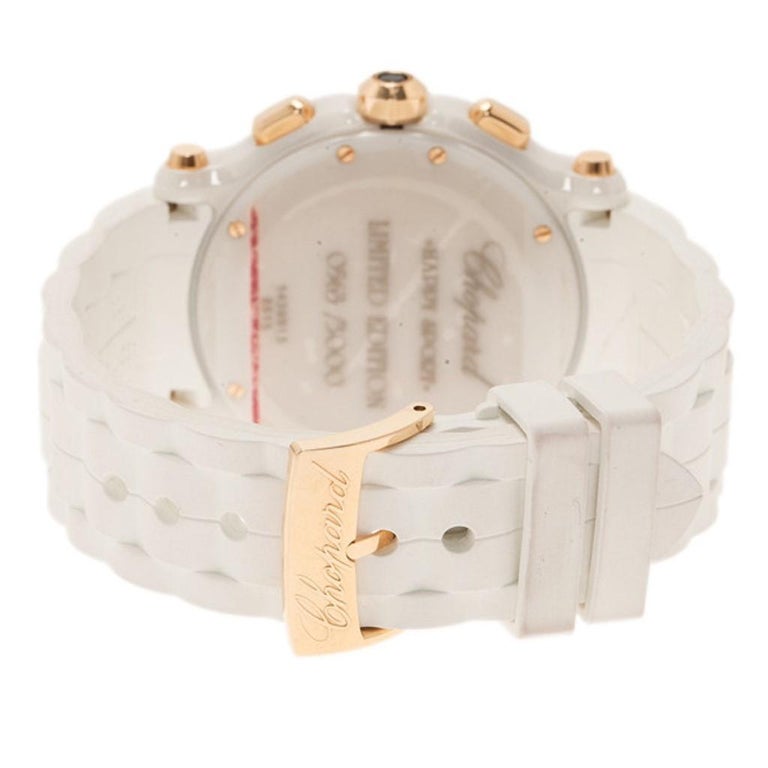 Chopard White Ceramic Happy Sport Women's Wristwatch 42MM For Sale at ...