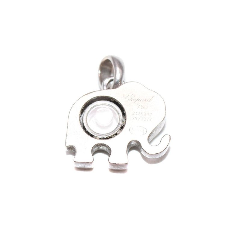 Chopard White Gold Happy Diamond Elephant Pendant For Sale at 1stDibs