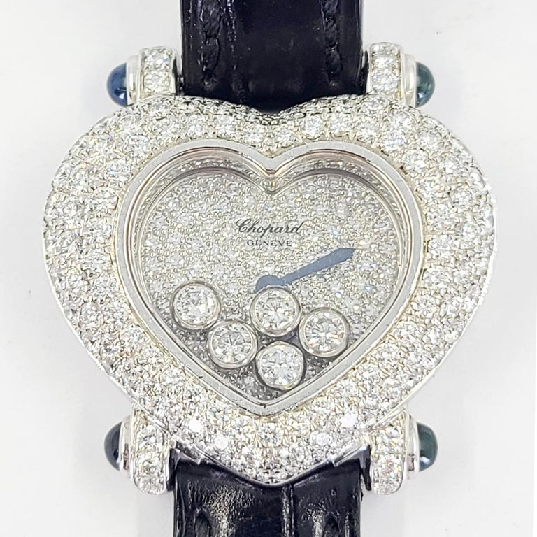 Chopard White Gold Happy Diamonds Heart Wristwatch at 1stDibs
