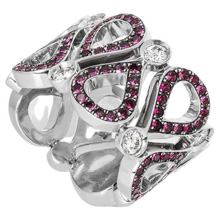 Chopard White Gold Ruby and Diamond Pushkin Ring 82/3935-0 For Sale at ...