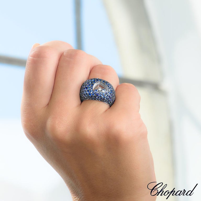 Chopard White Gold Sapphire and Diamond Ring 82/7059-1110 For Sale at ...