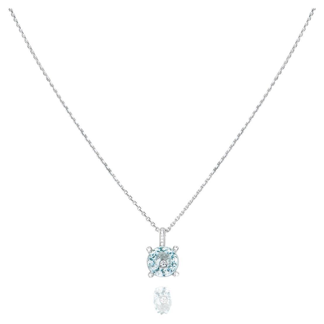 Chopard White Gold So Happy Blue Stone and Diamond Pendant 79/6231-1013 ...