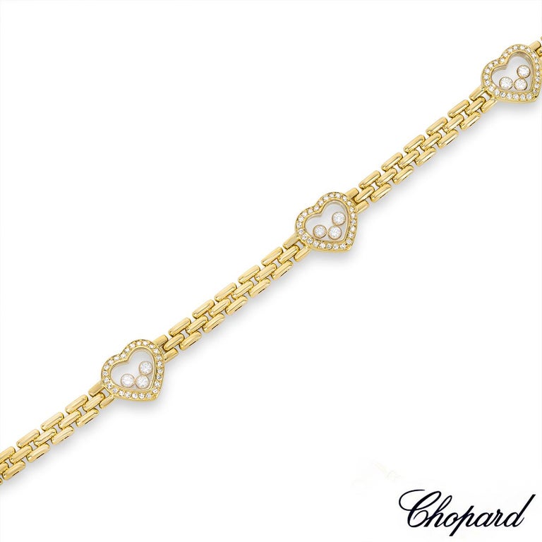 Chopard Yellow Gold Happy Diamonds Bracelet For Sale at 1stDibs