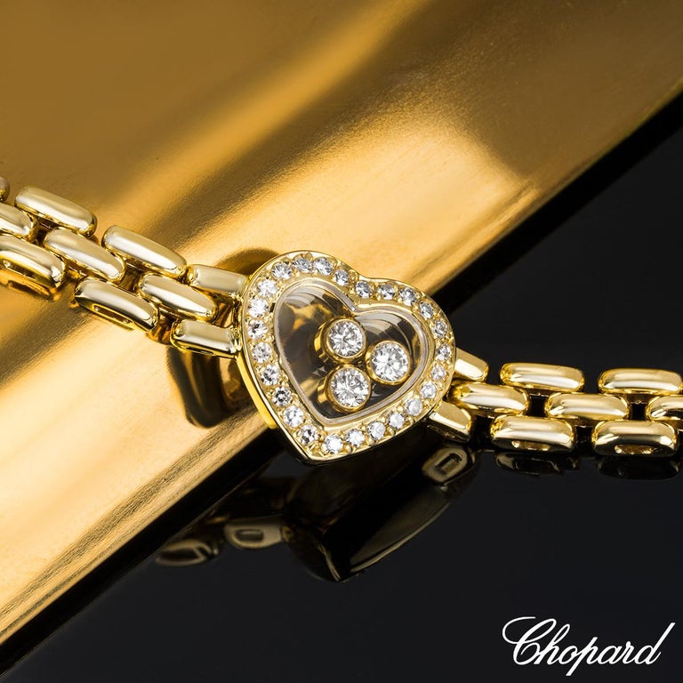 Chopard Yellow Gold Happy Diamonds Bracelet For Sale at 1stDibs