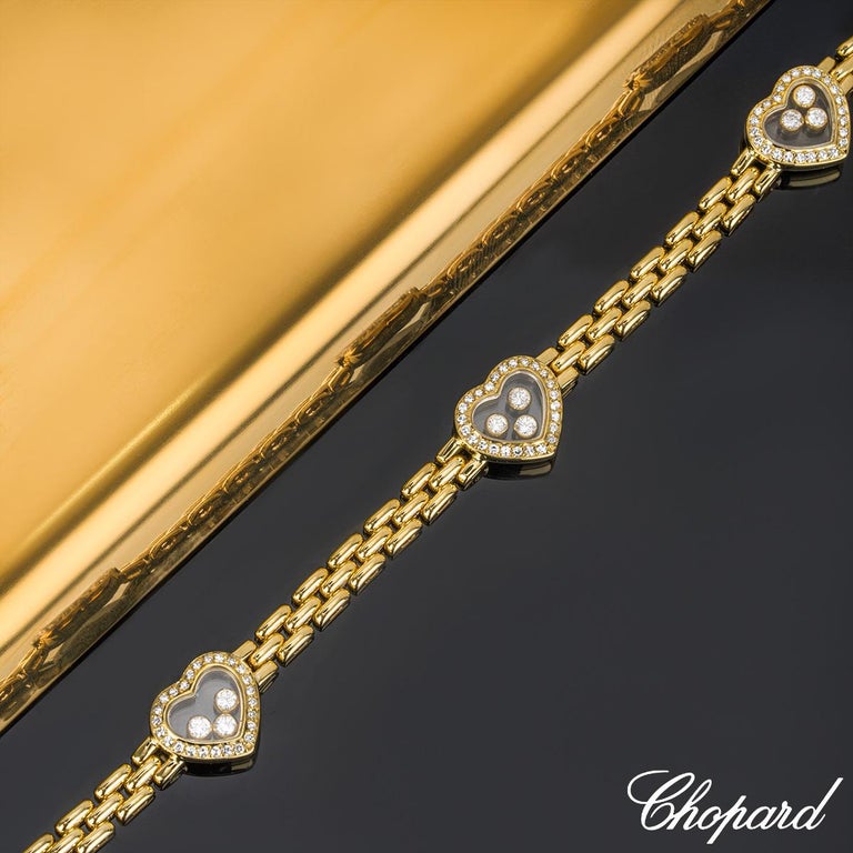 Chopard Yellow Gold Happy Diamonds Bracelet For Sale at 1stDibs