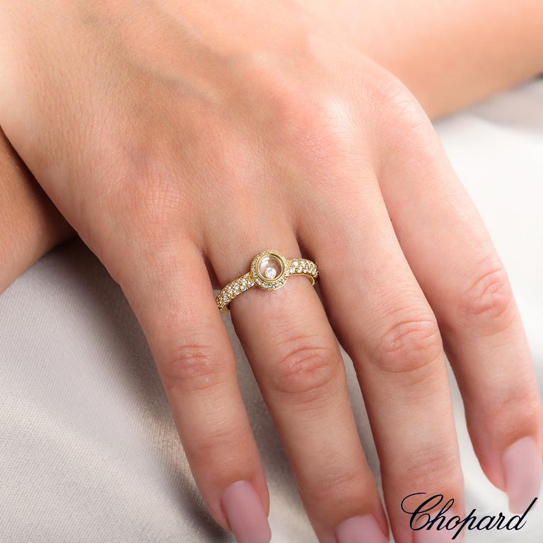Chopard Yellow Gold Happy Diamonds Ring 82/2902-0110 For Sale at 1stDibs