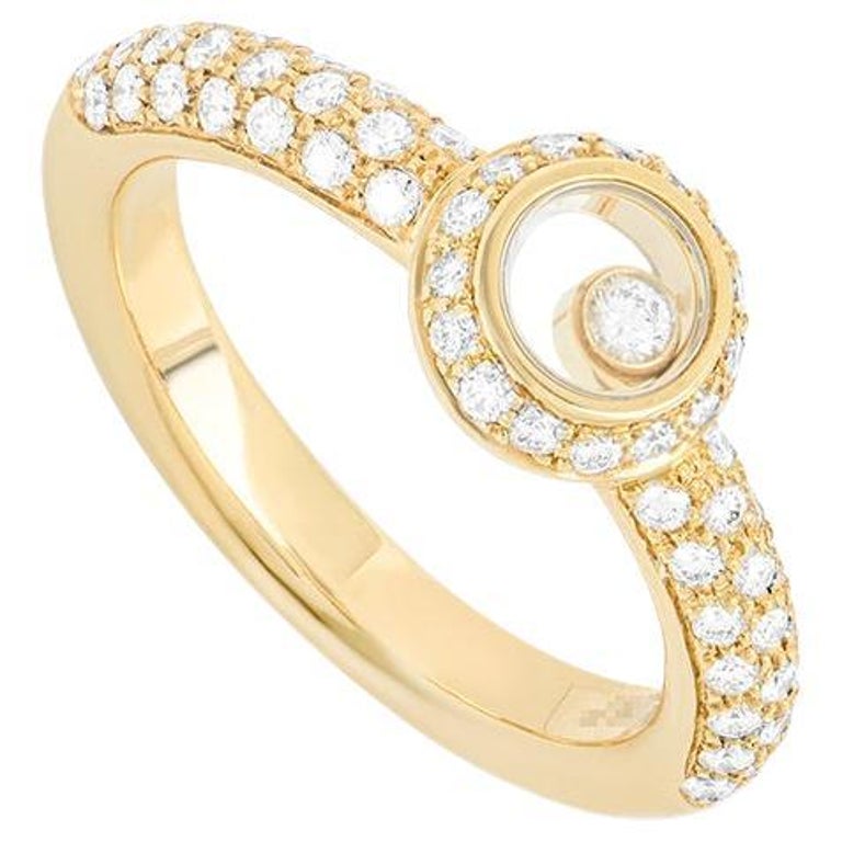 Chopard Yellow Gold Happy Diamonds Ring 82/2902-0110 For Sale at 1stDibs