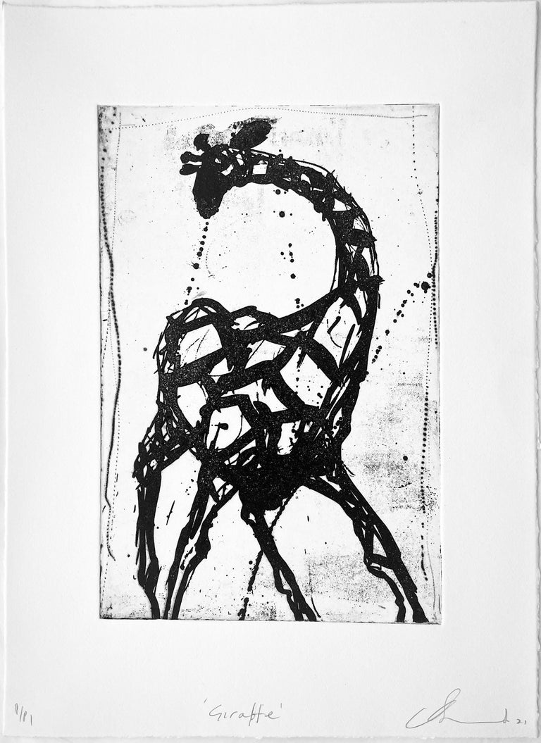 Chris Burns - GIRAFFE, 2021 Etching, aquatint and dry point on copper ...