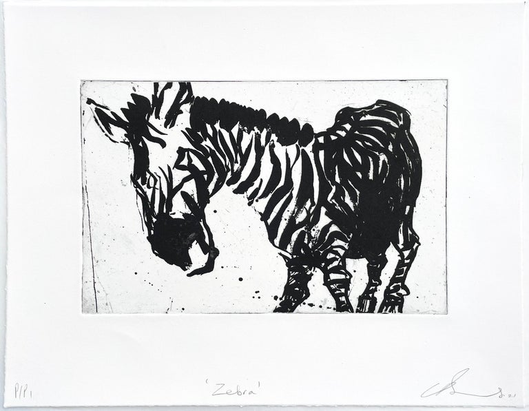 Chris Burns - ZEBRA, 2021 Etching, aquatint and dry point on copper ...