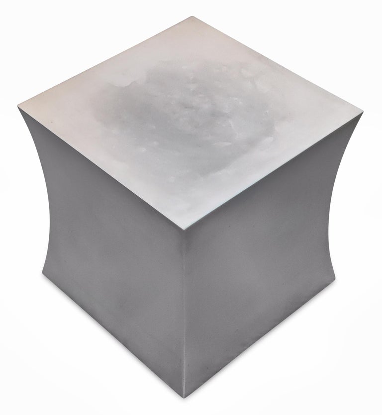 Chris Lehrecke Ralph Pucci Stainless Steel Concave Pedestal Side Table ...