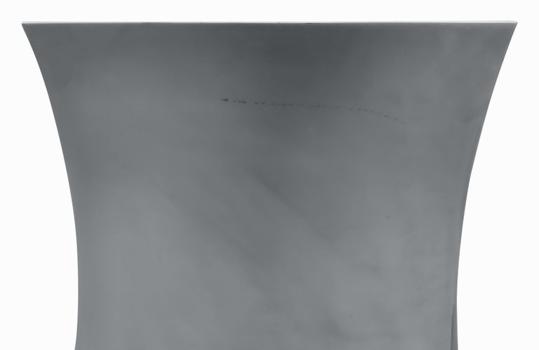 Chris Lehrecke Ralph Pucci Stainless Steel Concave Pedestal Side Table ...