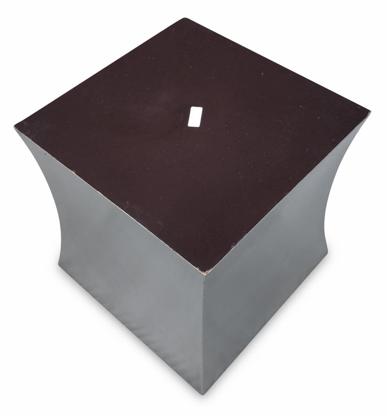 Chris Lehrecke Ralph Pucci Stainless Steel Concave Pedestal Side Table ...