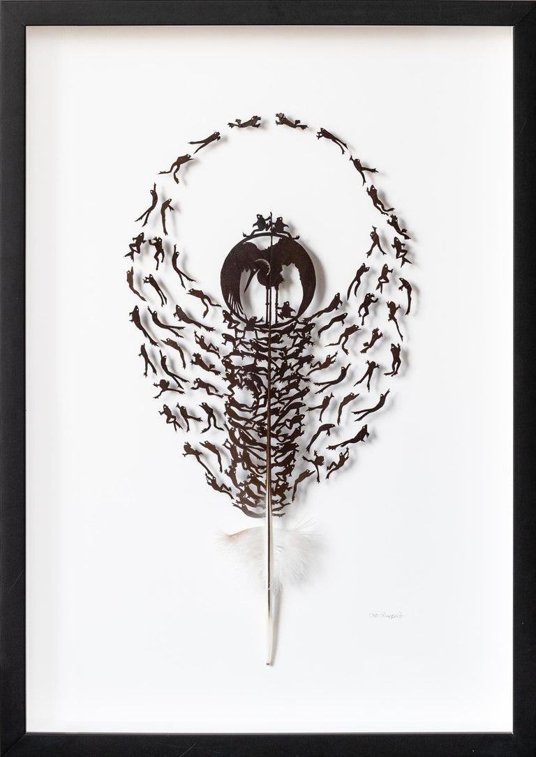 Chris Maynard - Amphibian Delight, hand-carved feather sculpture For ...
