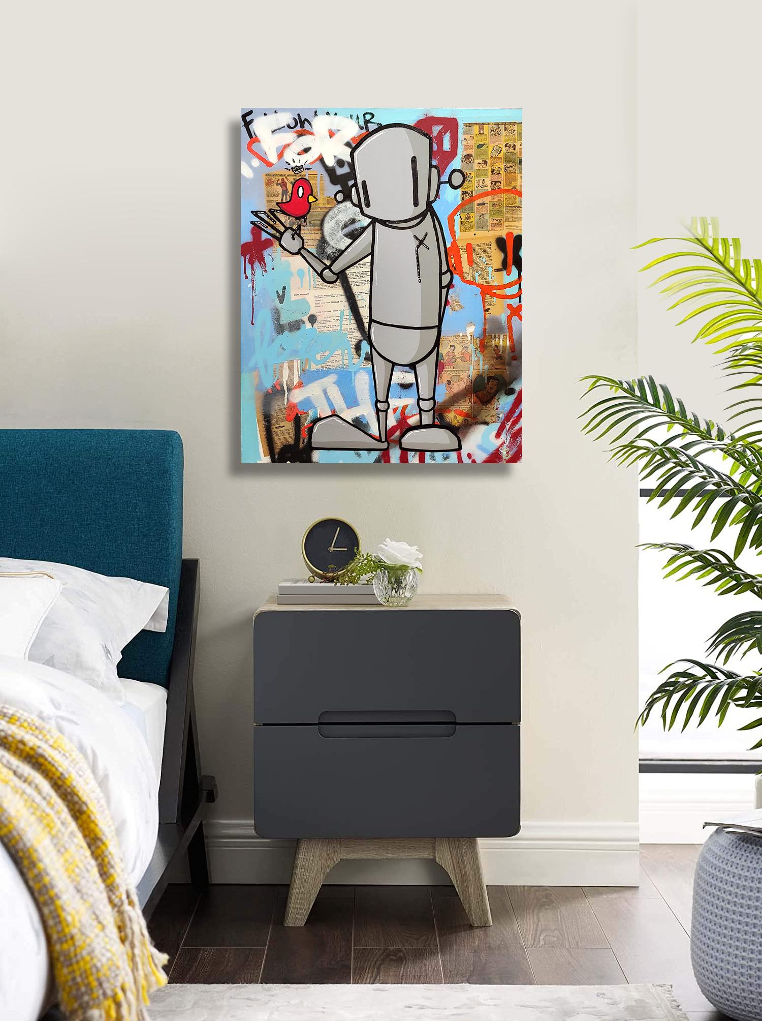 Chris RWK - "You make this all mean more" 30x24" Acrylic, Rare Full ...