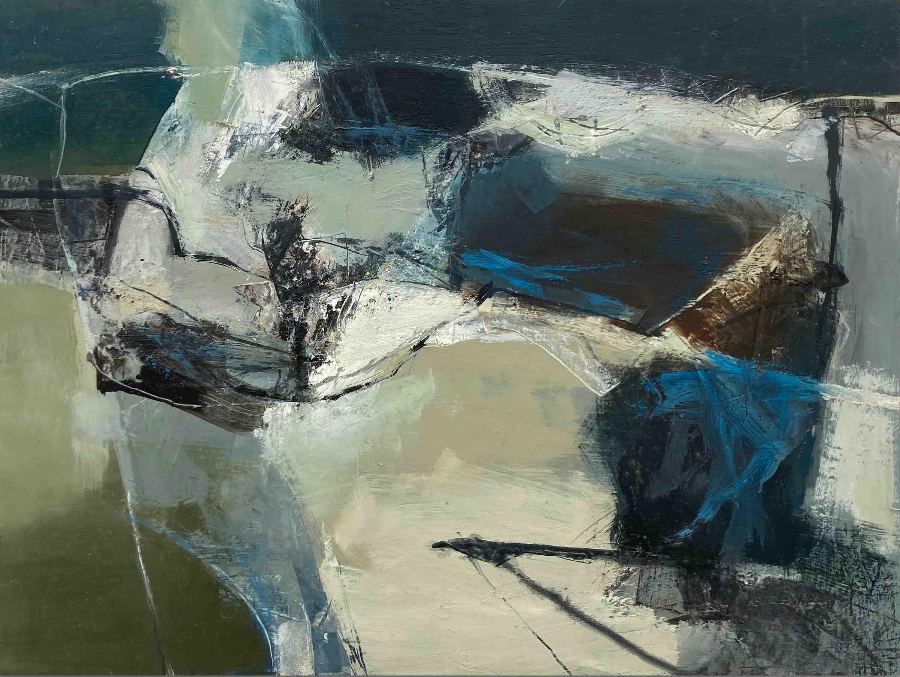 Chris Sims - Gentle Rise: Gestural Abstract Landscape Oil Painting on ...