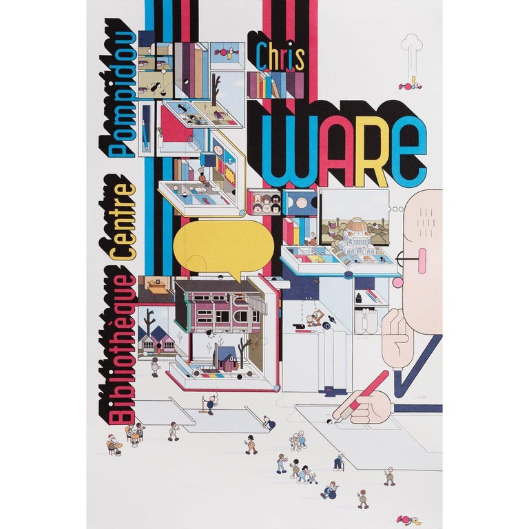 Chris Ware 2022 French Petite Exhibition Poster For Sale at 1stDibs