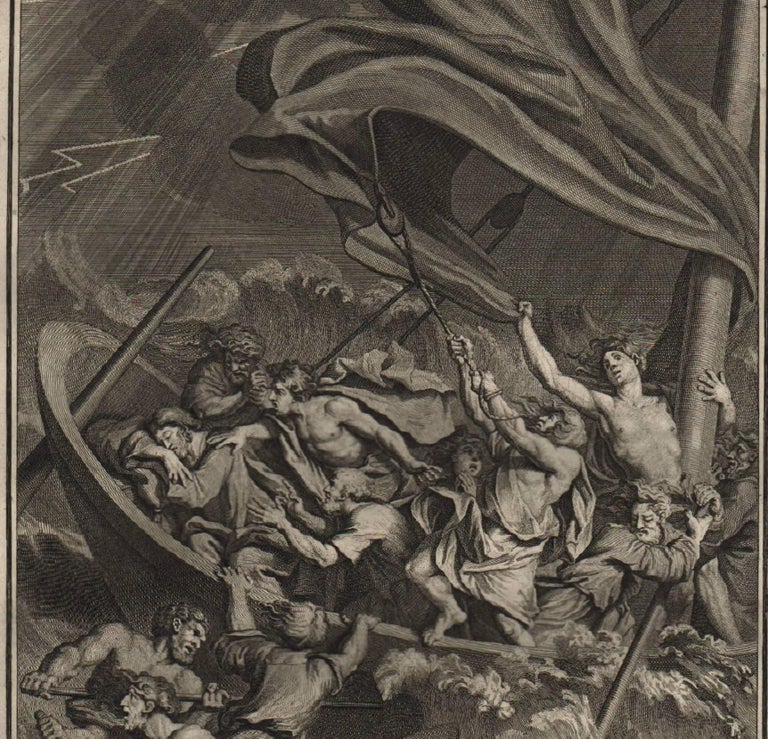Christ Asleep on the Boat, 1728 Framed Engraving Religious For Sale at ...