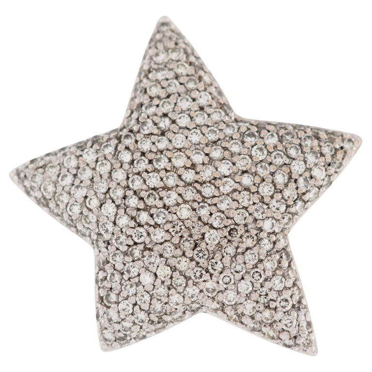 "Christ" Diamonds and Blue Topaz Star Shape Pendant 18kt White Gold For ...