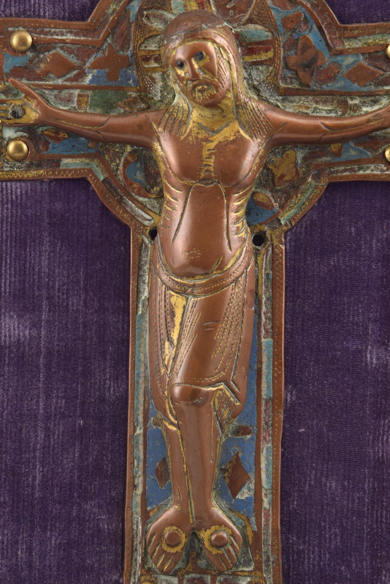 Christ on Cross, 'Corpus Christi', Enamel, Copper, Limoges, 12th-13th Century For Sale at 1stDibs