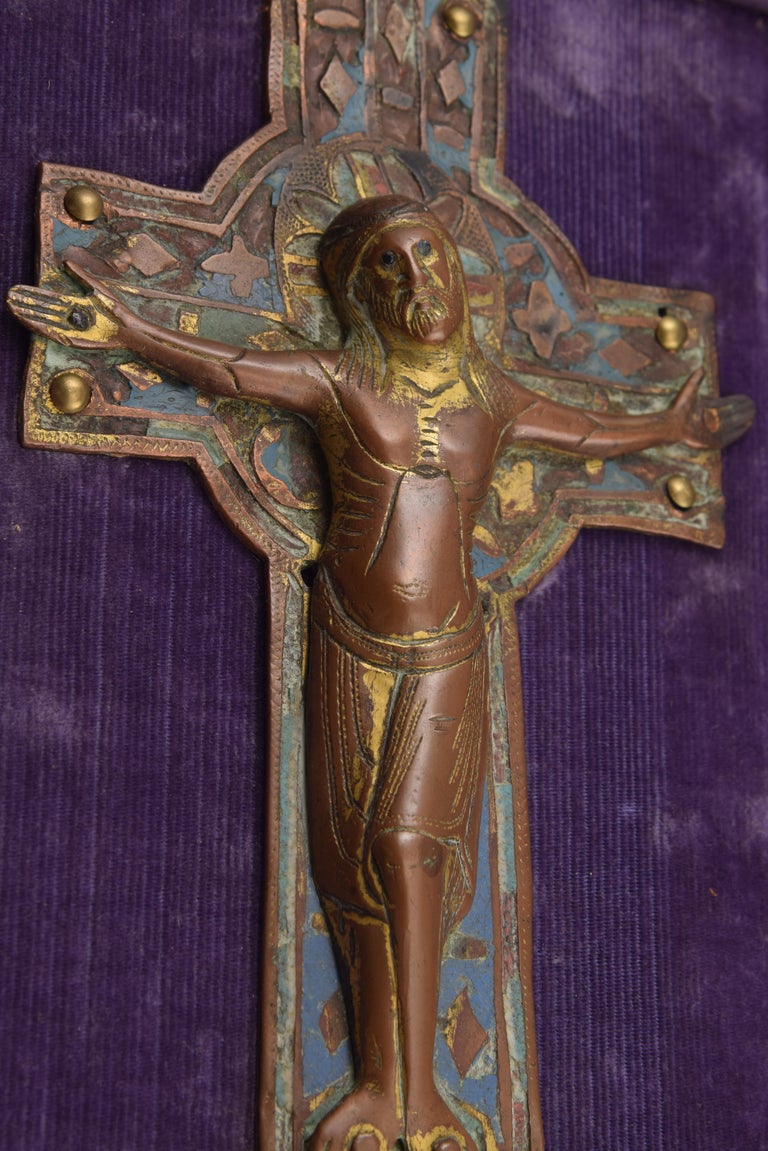 Christ on Cross, 'Corpus Christi', Enamel, Copper, Limoges, 12th-13th Century For Sale at 1stDibs