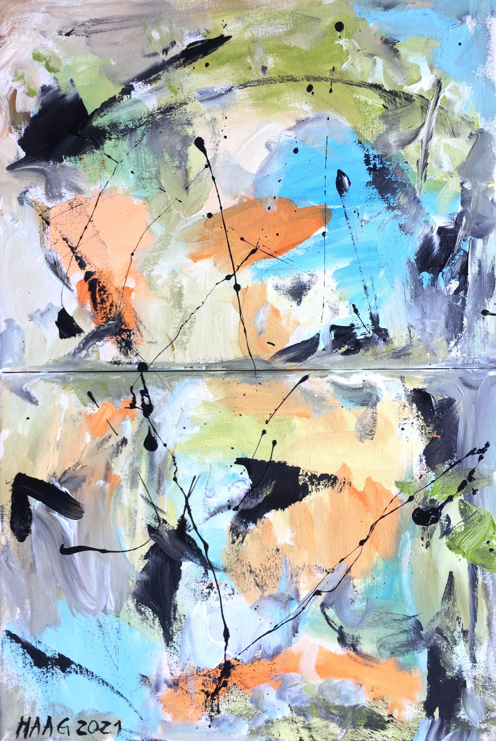 Christel Haag - Cross Over, Painting, Acrylic on Canvas For Sale at 1stDibs