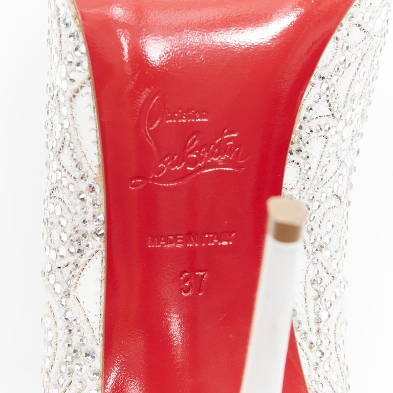 CHRISTIA LOUBOUTIN Top Vogue white strass crystal bridal pump EU37 at ...
