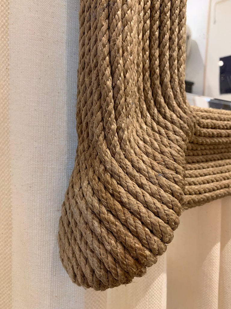 Christian Astuguevieille Oversized Natural Hemp Twisted Rope Mirror at ...