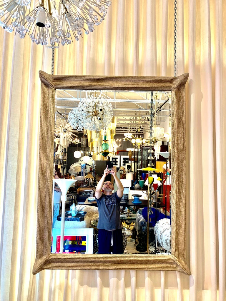 Christian Astuguevieille Oversized Natural Hemp Twisted Rope Mirror at ...