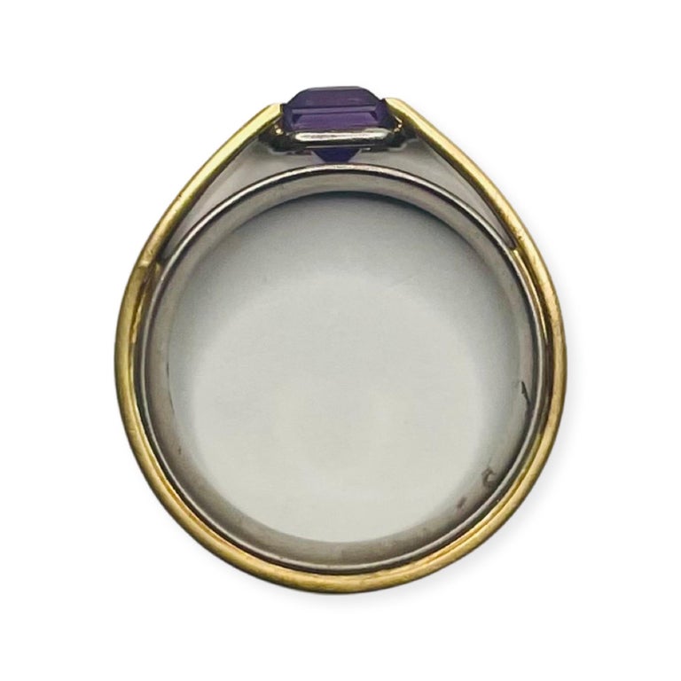 Christian Bauer "Classic Line" 18K Yellow and White Gold Amethyst Ring ...