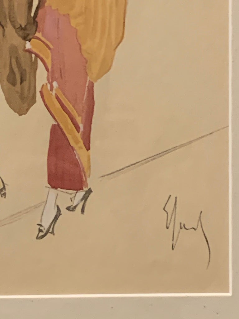 Christian Bérard Style Watercolor and Hand Drawn Fashion Rendering at ...