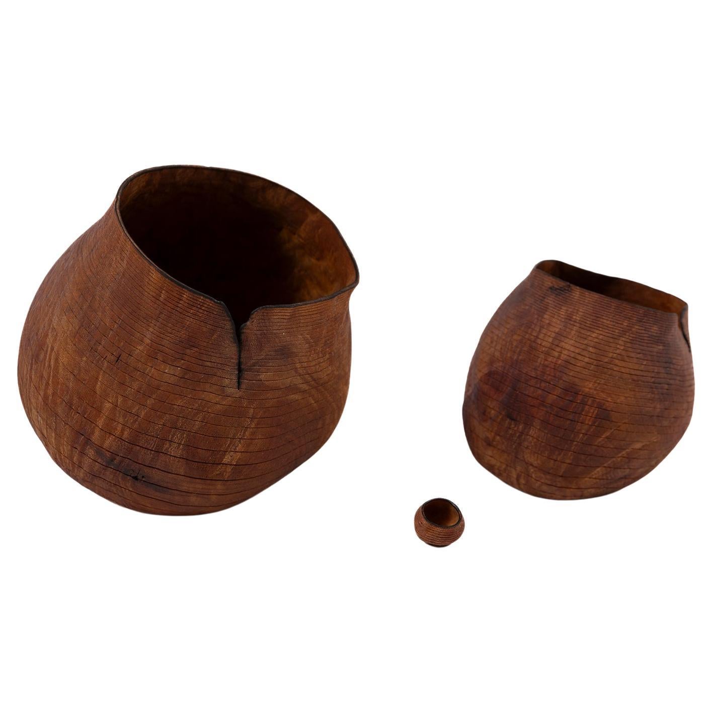 Christian Burchard Burlwood Basket Vessels For Sale at 1stDibs