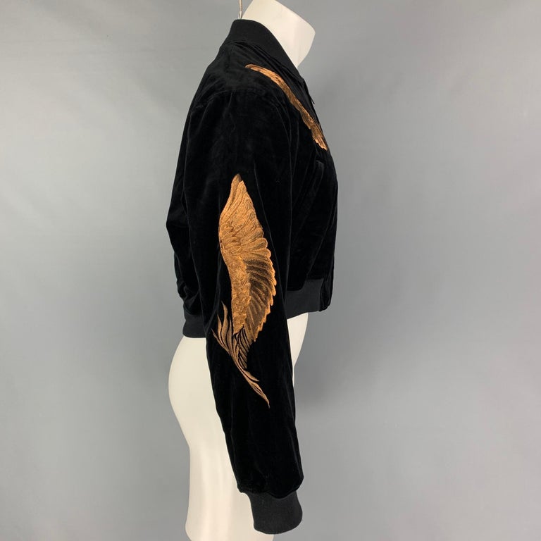 CHRISTIAN DADA FW 19 Size 36 Black Copper Embroidery Cropped Jacket at ...