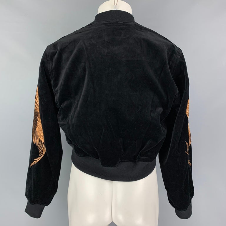 CHRISTIAN DADA FW 19 Size 36 Black Copper Embroidery Cropped Jacket at ...