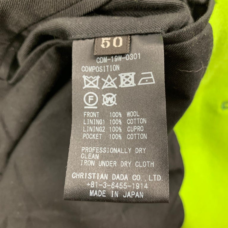 CHRISTIAN DADA Size 40 Green Wool Hooded Tailored Melton Coat For Sale ...