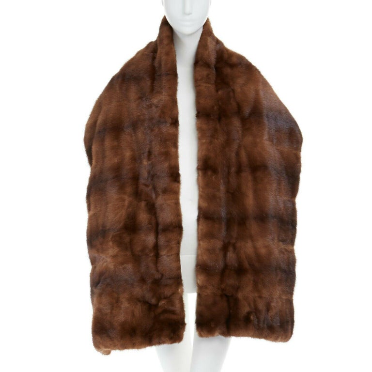 CHRISTIAN DIOR 100% mink genuine fur brown silk CD monogram embroidered shawl at 1stDibs