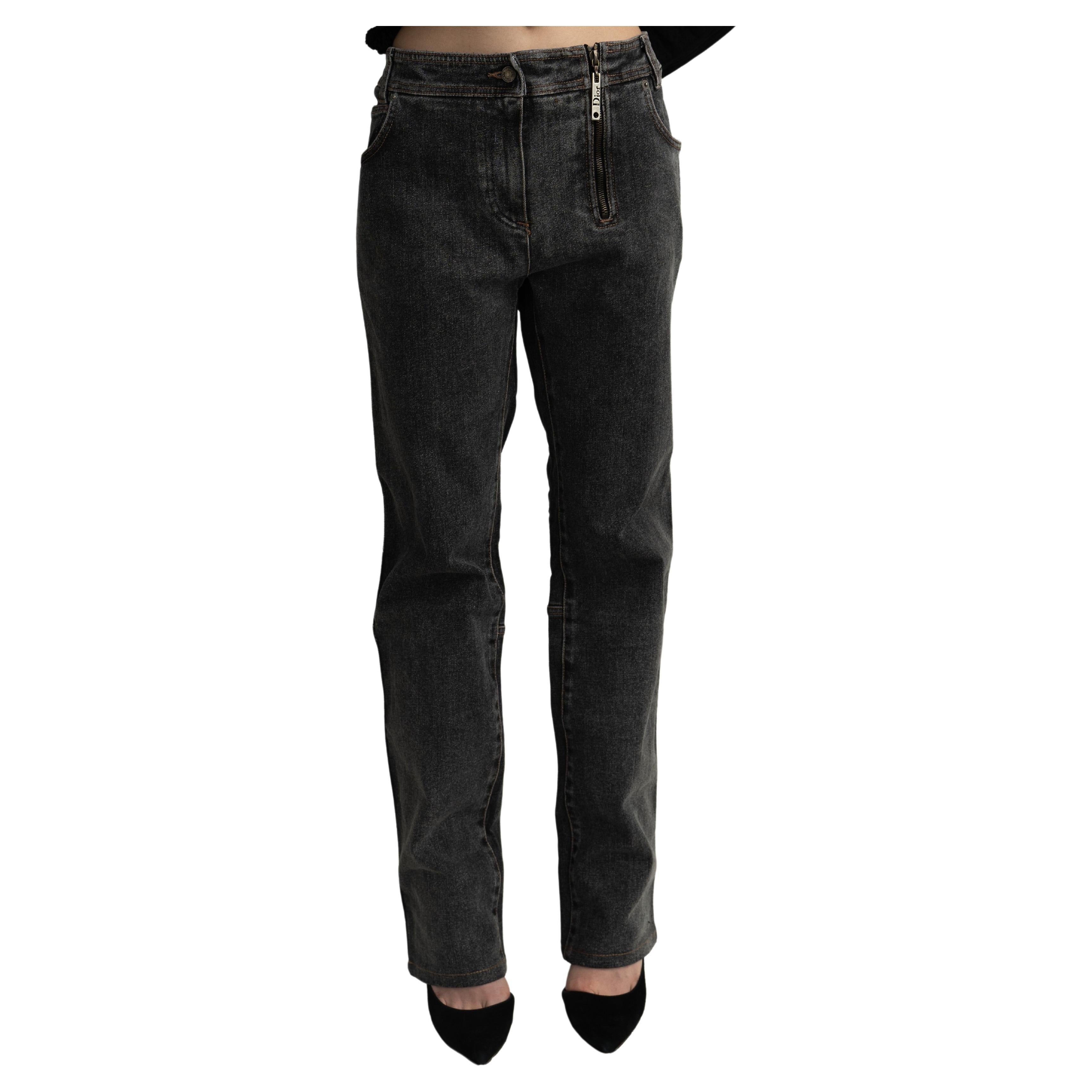 CHRISTIAN DIOR 2004 Hardcore Galliano Y2K silver star denim jeans FR 42 ...