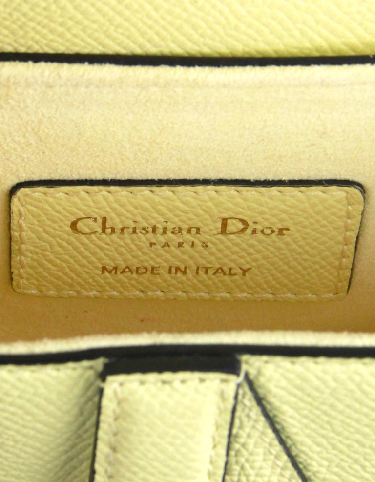 Christian Dior 2021 Yellow Grained Calfskin Leather Mini Saddle Bag For ...