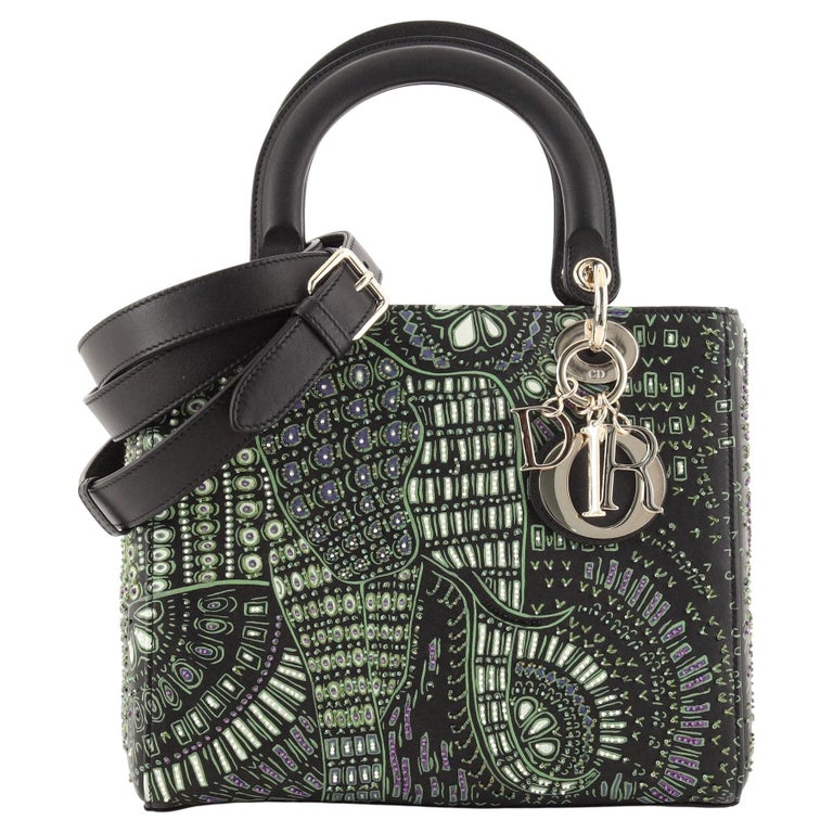 Christian Dior Animals Lady Dior Bag Embroidered and Beaded Leather ...