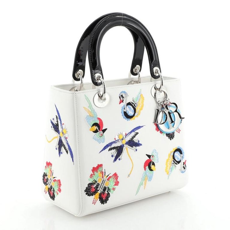 Christian Dior Animals Lady Dior Bag Embroidered Calfskin Medium at 1stDibs