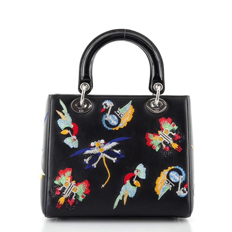 Christian Dior Animals Lady Dior Bag Embroidered Calfskin Medium at ...