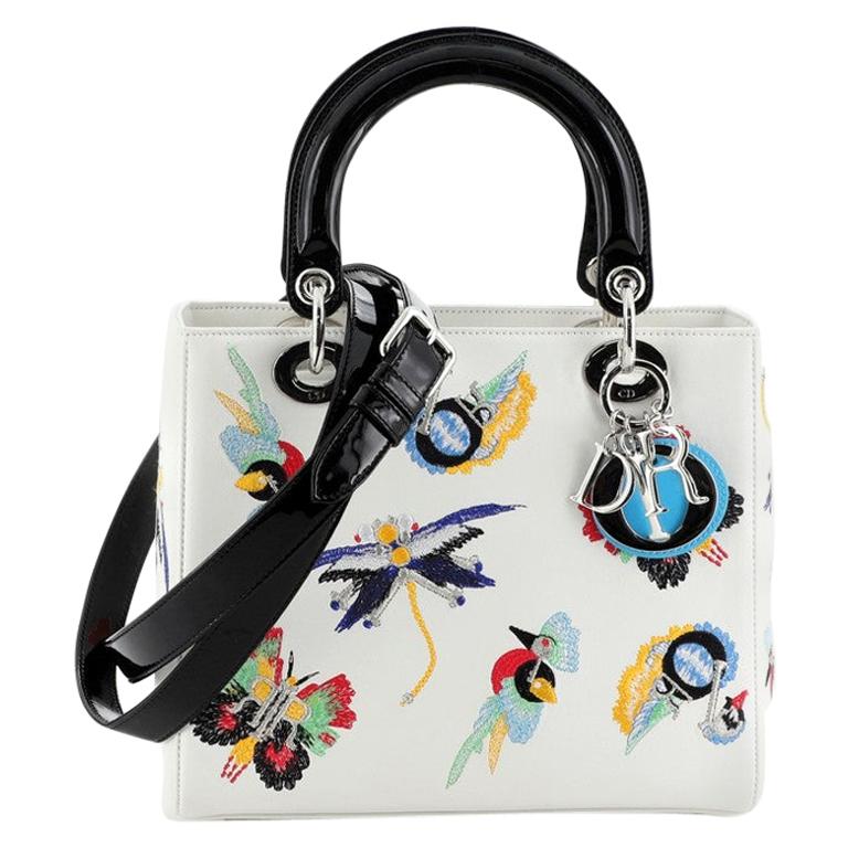 Christian Dior Animals Lady Dior Bag Embroidered Calfskin Medium at 1stDibs