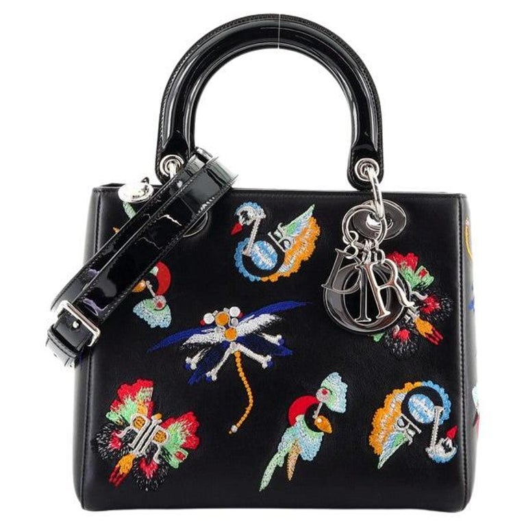 Christian Dior Animals Lady Dior Bag Embroidered Calfskin Medium at 1stDibs