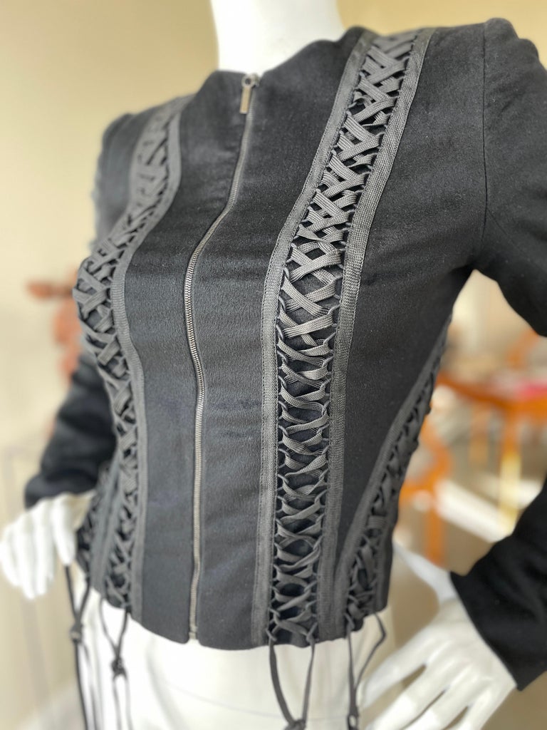 Christian Dior Autumn 2002 Black Cashmere Corset Laced Jacket by John ...