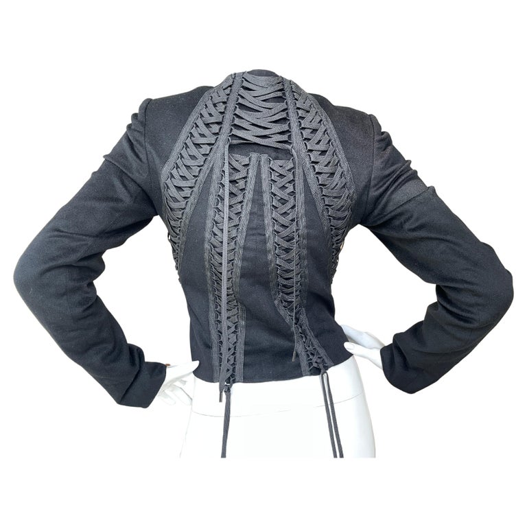 Christian Dior Autumn 2002 Black Cashmere Corset Laced Jacket by John ...
