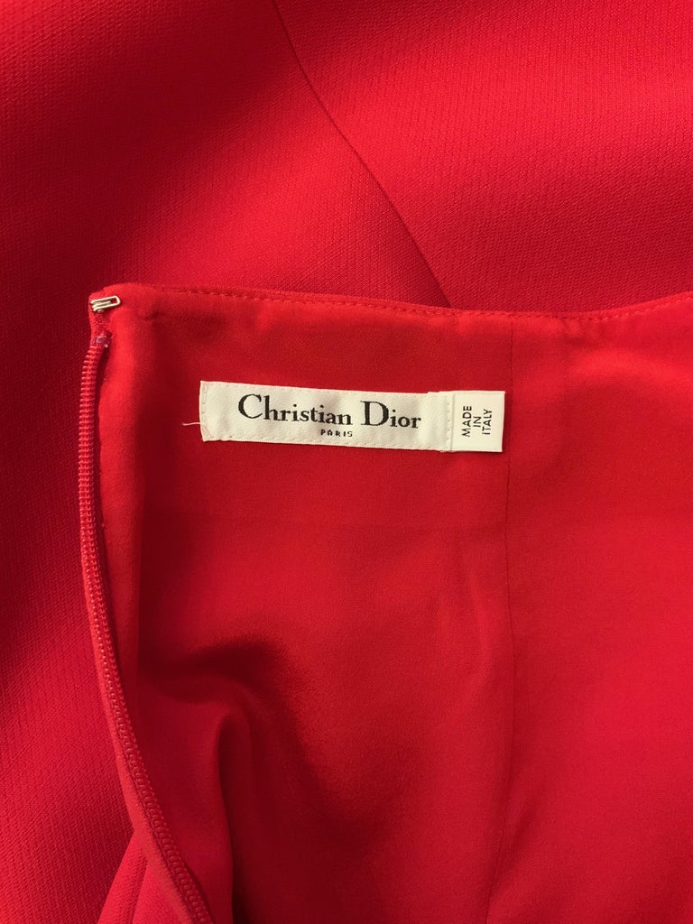 Christian Dior Red Off-the-Shoulder Bar Jacket and Midi Skirt For Sale ...