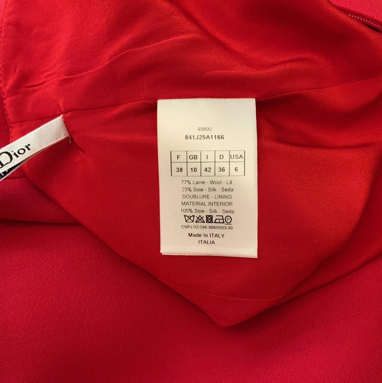 Christian Dior Red Off-the-Shoulder Bar Jacket and Midi Skirt For Sale ...
