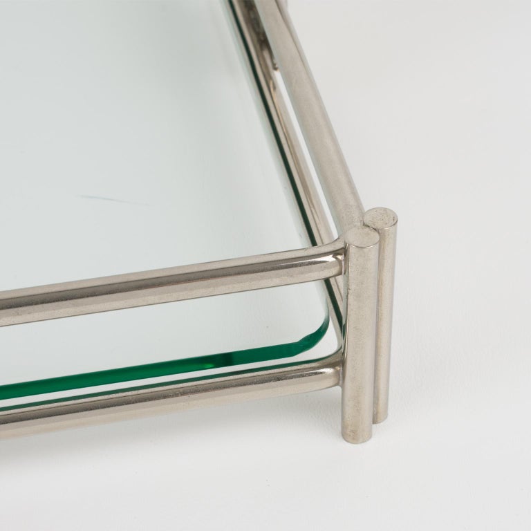 Christian Dior Barware Silver Plate and Glass Tray For Sale at 1stDibs