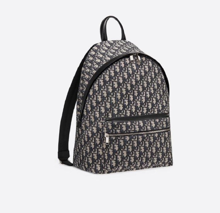 Christian Dior Beige and black Jacquard Canvas Rider Backpack For Sale ...