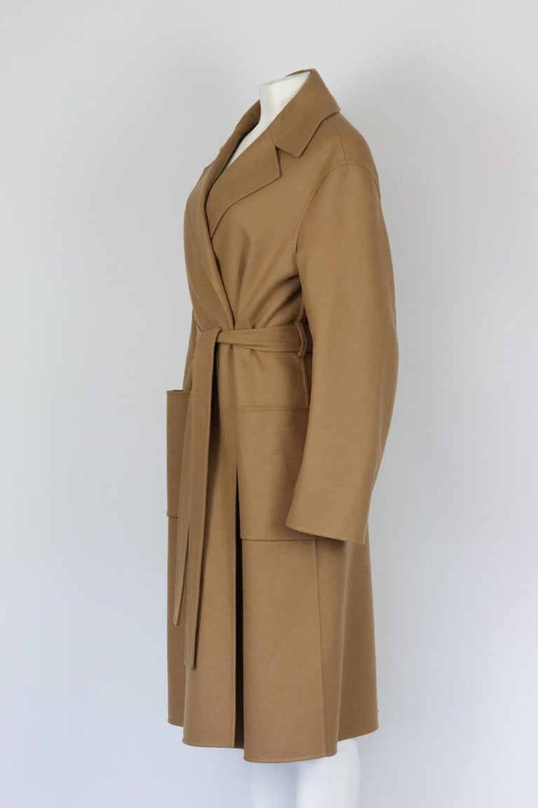 Christian Dior Belted Wool Blend Coat Fr 44 Uk 16 For Sale at 1stDibs
